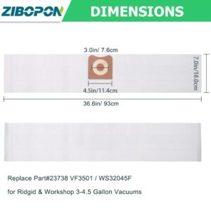 Zibopon VF3501 Dust Bags Replacement for Ridgid & Workshop 3-4.5 Gallon Vacuums, Part# 23738 VF3501 Size CDust Collection Bags(4 Pack)