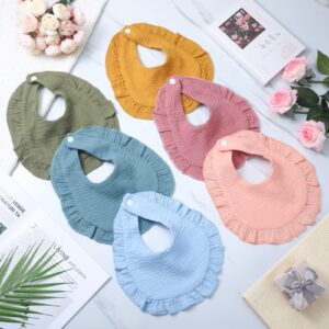 Chitidr 24 Pcs Baby Bibs Unisex Soft Muslin Drool Bibs Adjustable Baby Bandana Bibs Lap Shoulder Absorbent Teething Bibs for Baby Newborn Infants Toddlers Drooling Eating