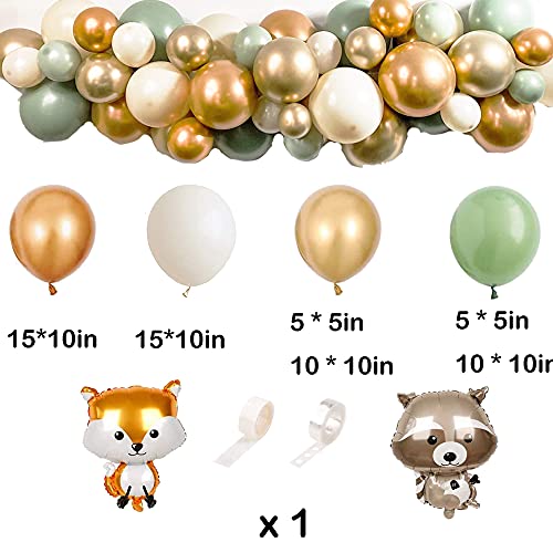 HEETON Woodland Baby Shower Party Supplies Decorations Boxes Fox Balloon Oh Baby Welcome Baby Banner Creatures Fawn Animal Friends Garland Backdrop Cake Cupcake Topper for Girl Boy Gender Reveal