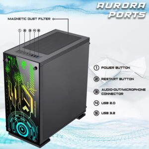 MTG Aurora 4C Gaming Tower PC- Intel Core i7 4th Gen, GTX 1660 Super 6GB GDDR6 192bits Graphic, 16GB Ram, 1TB Nvme, New MTG 27 Inch Monitor, RGB Bundle, Webcam, Win 10 Home