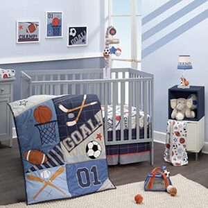 lambs & ivy baby sports 3-piece football/basketball baby crib bedding set