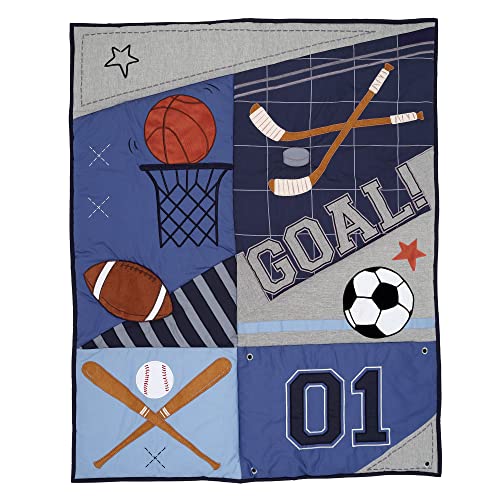 Lambs & Ivy Baby Sports 3-Piece Football/Basketball Baby Crib Bedding Set