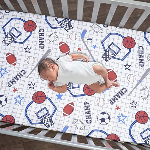 Lambs & Ivy Baby Sports 3-Piece Football/Basketball Baby Crib Bedding Set