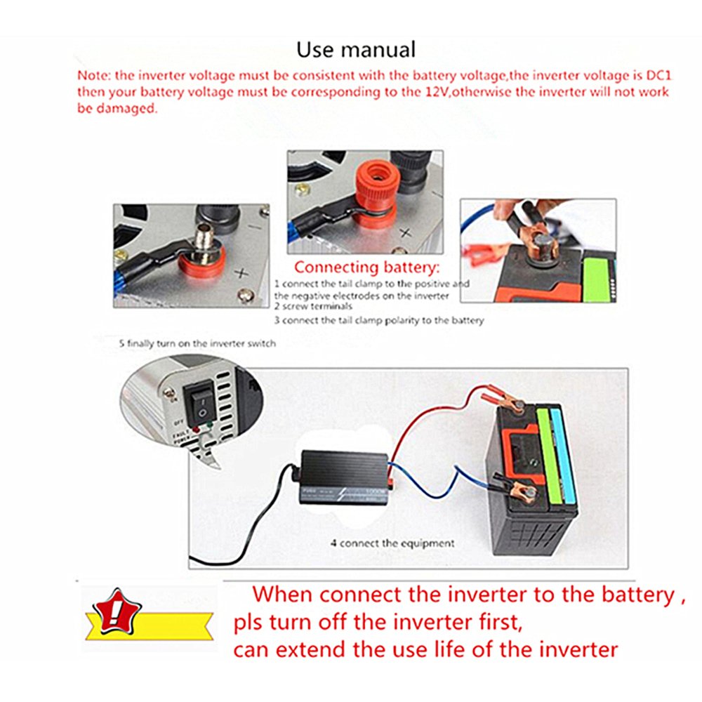 KRXNY 2500W Off Grid Pure Sine Wave Power Inverter 48V DC to 110V 120V AC 60HZ with USB Port LCD Display for Home Solar/RV