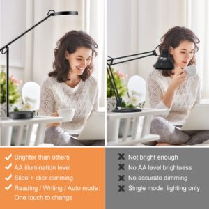 BEYONDOP LED Desk Lamp, Architect Desk Lamps for Home Office, Adjustable Swing Arm Table Lamp, Eye Caring Reading Lamp, Memory Desk Light Dimmable with 3 Color Modes & 9 Brightness Tall Task Light