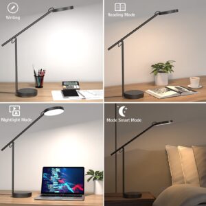 BEYONDOP LED Desk Lamp, Architect Desk Lamps for Home Office, Adjustable Swing Arm Table Lamp, Eye Caring Reading Lamp, Memory Desk Light Dimmable with 3 Color Modes & 9 Brightness Tall Task Light