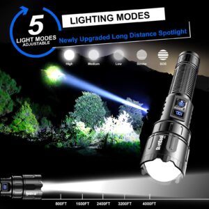 Startcool Flashlights High Lumens Rechargeable, Super Bright 250000 Lumens Flashlight USB, High Powered LED Flashlight, Handheld Rechargeable Flash Light for Emergency Camping Hiking Gift