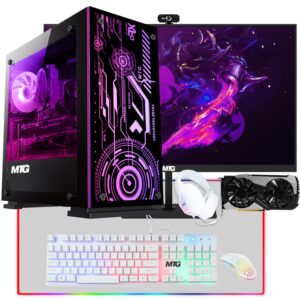 mtg aurora 4c gaming tower pc- intel core i7 4th gen, rtx 2060s gddr6 8gb 256bits graphic, 16gb ram, 1tb nvme, new mtg 27 inch monitor, mtg 4 in 1 gaming kit, webcam, win 10 home