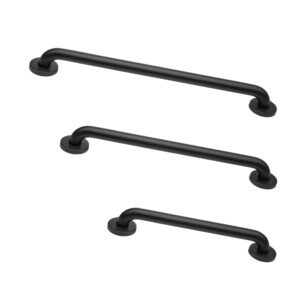 grab bar bundle - ada compliance - matte black, 1.5" diameter - 18", 36", 42" - pack of 3