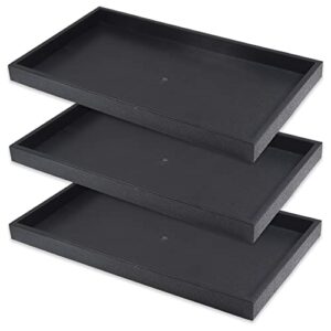 CuteBox Company Black Plastic Tray (14.75” x 8.25” x 1”) with 24 Compartments White Wooden Tray Insert for Jewelry Storage, Organization, Merchandise, Display