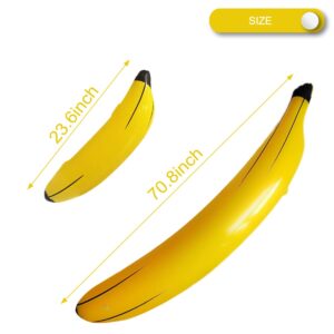 6 Pcs Bachelorette Party Game Inflatable Banana Props Balloons,Include 70 Inch Banana x 1,23 Inch Banana x 5,for Indoor and Outdoor Bachelorette Party Decoration Supplies