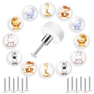 12 set safari jungle animal drawer knob pulls round soft rubber forest drawer knobs silicone cabinet drawer knobs for boys girls kids dresser knobs for nursery closet kitchen cabinet