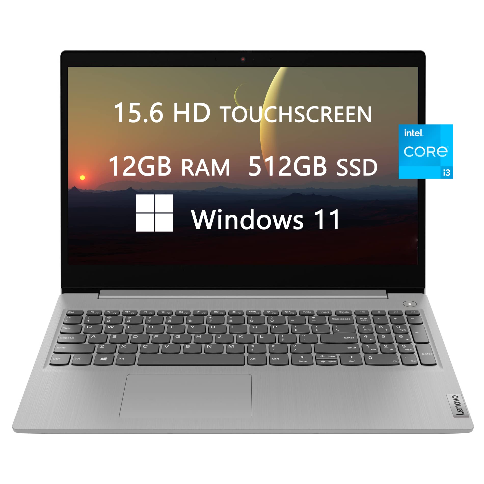 Lenovo 2022 Ideapad 3i Touch-Screen Laptops for College Students & Business, 15.6 inch HD Computer, Intel Core i3-1115G4, 12GB RAM, 512GB SSD, HDMI, Webcam, Bluetooth, Windows 11, LIONEYE MP