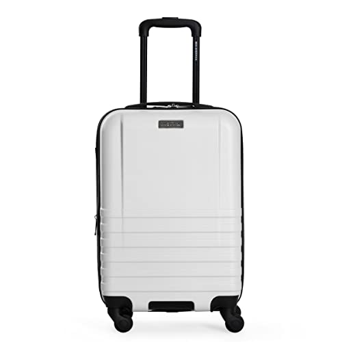 Ben Sherman Hereford Spinner Travel Upright Luggage, White, 20-Inch Carry On