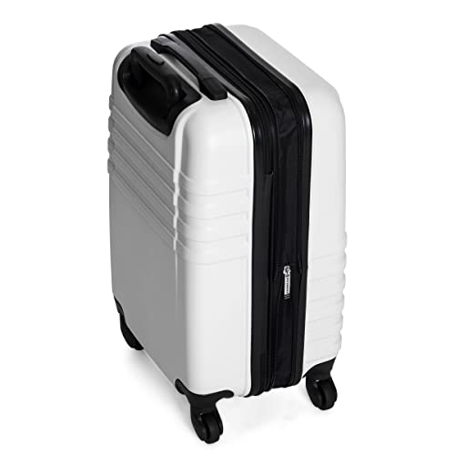 Ben Sherman Hereford Spinner Travel Upright Luggage, White, 20-Inch Carry On