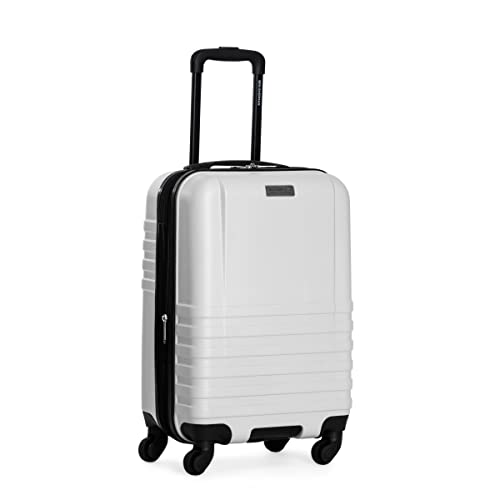 Ben Sherman Hereford Spinner Travel Upright Luggage, White, 20-Inch Carry On