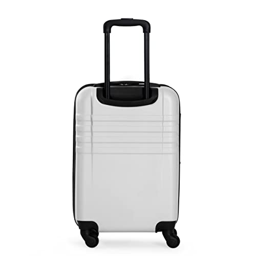 Ben Sherman Hereford Spinner Travel Upright Luggage, White, 20-Inch Carry On