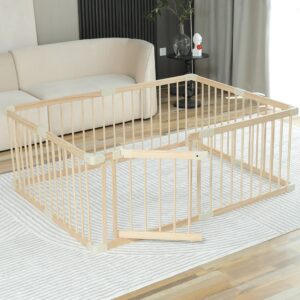 conababy baby playpen play fence gate play pen wood large,playpens for babies and toddlers kids indoor,baby play yards gym area,baby day care play pin (120x160x61cm)…