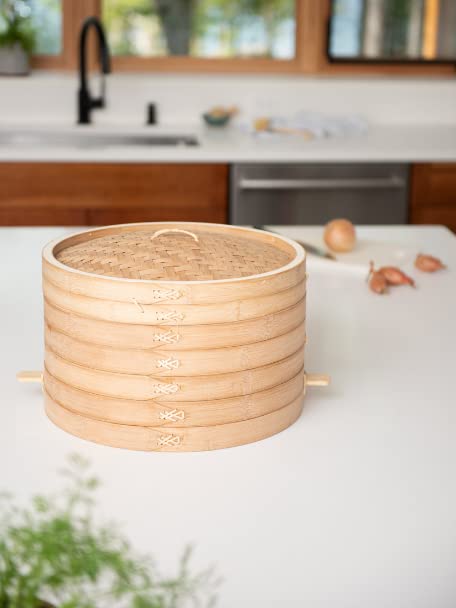 Bamboo Harvest Storage Basket, Stackable with Lid