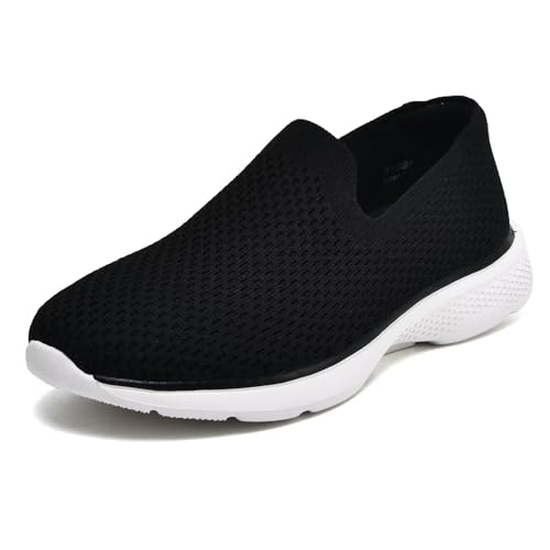 ZZS Womens Casual Slip On Walking Tennis Shoes Comfortable Work Athletic Running Sneaker Black Size 37.5