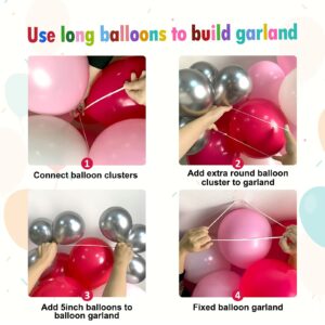 100pcs 260 Balloons Clear Long Balloons for Balloon Garland, Premium Quality Latex Skinny Magic Twisting Balloon Animals Balloons for Birthday Christmas Party Decorations