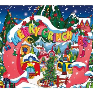 Allenjoy 96" x 72" Merry Grinchmas Christmas Backdrop for Kids Xmas Winter Let it Snow Happy New Year Holiday First Birthday Baby Shower Party Supplies Decoration Banner Photo Booth Props Background