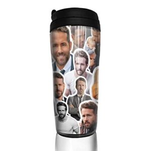 KIANSLA Ryan Reynolds Collage Coffee Cup Stainless Steel Cup With Leak-Proof Lid For Hot And Cold Drinks Insulated Travel Mugs, Is A Gift For A Good Friend 12oz