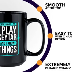 Bubble Hugs Keytar Coffee Mug 15oz Black - That's What I Do I Play Keytar - Keytar Player Music Musician Instrument Song