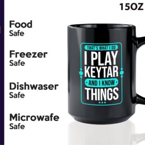 Bubble Hugs Keytar Coffee Mug 15oz Black - That's What I Do I Play Keytar - Keytar Player Music Musician Instrument Song