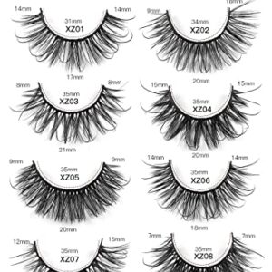 NEW 10Pairs Mink Eyelashes 100% Handmade 3D Mink Lashes Full Strip Lashes Soft False Eyelashes Makeup Lashes (XZ-05)