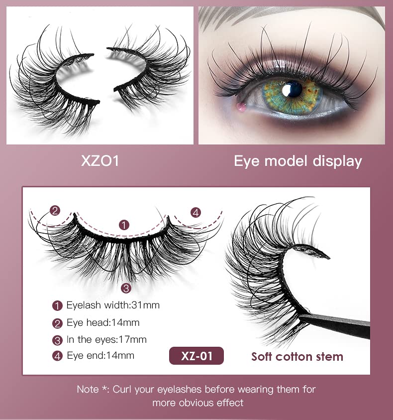 NEW 10Pairs Mink Eyelashes 100% Handmade 3D Mink Lashes Full Strip Lashes Soft False Eyelashes Makeup Lashes (XZ-05)