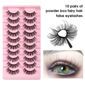 NEW 10Pairs Mink Eyelashes 100% Handmade 3D Mink Lashes Full Strip Lashes Soft False Eyelashes Makeup Lashes (XZ-05)