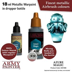 The Army Painter Warpaint Air Metallics Azure Magic - Acrylic Non-Toxic Heavily Pigmented Water Based Paint for Tabletop Roleplaying, Boardgames, and Wargames Miniature Model Painting