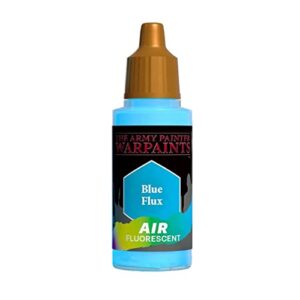 the army painter warpaint air fluorescent blue flux - acrylic non-toxic heavily pigmented water-based paint for tabletop roleplaying, boardgames, and wargames miniature model painting