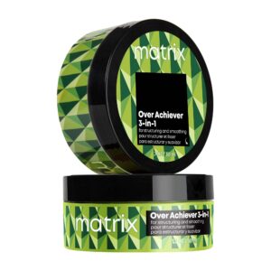 matrix styling over achiever 3-in-1 wax | for smoothing & structuring hair | provides long lasting texture & grip | reworkable hold | spreads like cream pomade| for all hair types | 1.7 oz