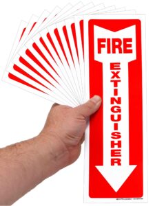 isyfix fire extinguisher signs stickers – 12 pack 4x12 inch – premium self-adhesive vinyl decal, laminated for ultimate uv, weather, scratch, water & fade resistance, indoor & outdoor