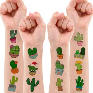 Cactus Temporary Tattoo Birthday Party Decorations Supplies Party Favors 96PCS Tattoos Stickers Cute Kids Girls Boys Gifts Classroom School Prizes Themed