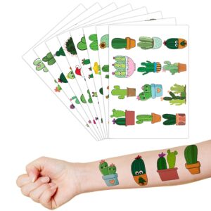 Cactus Temporary Tattoo Birthday Party Decorations Supplies Party Favors 96PCS Tattoos Stickers Cute Kids Girls Boys Gifts Classroom School Prizes Themed