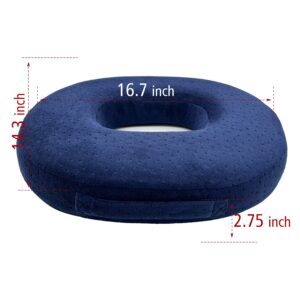 Seat Cushion Memory Foam Cushion - Donut Cushion for Relief of Haemorrhoids and Piles, Coccyx Pain, Suitable for Wheelchair, Car Seat, Office Or Outdoor (Navy Blue)