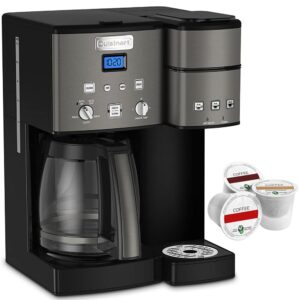 cuisinart ss-15bksp1 12 cup coffeemaker and single serve brewer black bundle with victor allen colombian single serve brew cups of coffee 3 pack