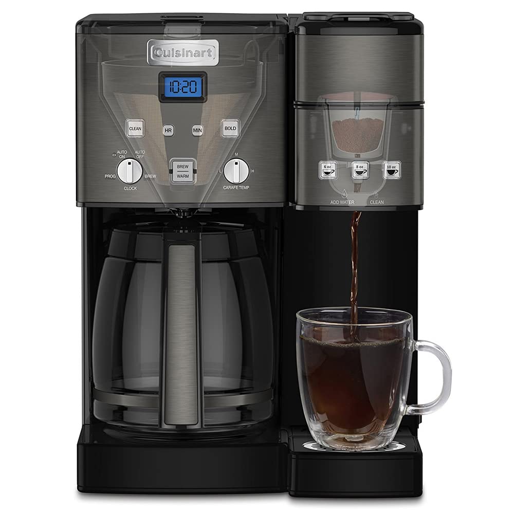 Cuisinart SS-15BKSP1 12 Cup Coffeemaker and Single Serve Brewer Black Bundle with Victor Allen Colombian Single Serve Brew Cups of Coffee 3 Pack