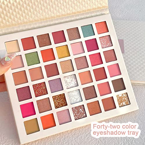 KAIQIKAIXI 42 Colors Eye shadow Palette Eye Makeup Neon Eyeshadow Palette Pallet Matte Colorful Shimmer Metallic Bright Color Pigmented Highlight Cosmetics