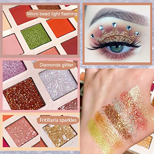 KAIQIKAIXI 42 Colors Eye shadow Palette Eye Makeup Neon Eyeshadow Palette Pallet Matte Colorful Shimmer Metallic Bright Color Pigmented Highlight Cosmetics