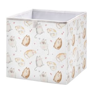 kigai cute funny cat rectangular storage bins - 16x11x7 in large foldable storage basket fabric storage baskes organizer for toys, books, shelves, closet, home decor