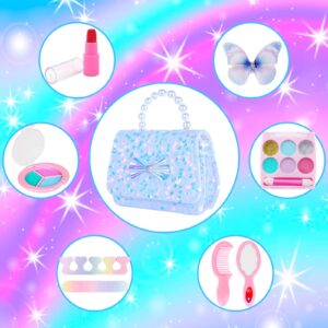 American 18 Inch Doll Clothes and Accessories Makeup Set Fashionable 18 Inch Doll Dress with Sequins Bag Cosmetic Game Set for 18 Inch Doll