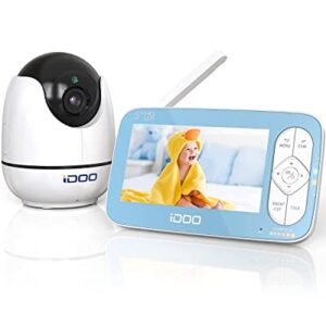 iDOO Baby Monitor, Baby Monitor with Camera and Audio 720P, Baby Monitor no WiFi with Night Vision, 5" HD Display, Remote Pan-Tilt-Zoom, 900 ft Long Range, Two-Way Talk, Room Temperature, Lullabies