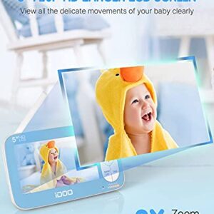 iDOO Baby Monitor, Baby Monitor with Camera and Audio 720P, Baby Monitor no WiFi with Night Vision, 5" HD Display, Remote Pan-Tilt-Zoom, 900 ft Long Range, Two-Way Talk, Room Temperature, Lullabies