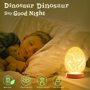 Olee Odee Dragon Egg Night Light for Kids Dinosaur Toys for Kids 3-5 5-7 8-12 for Kids Toddler Toys Bedroom Table Desk Lamp Chirstmas Birthday Boys Girls Gifts