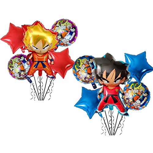 10Pcs Cute Anime Party Decoration Balloons,Aluminum Film Material Double Sided Balloons,Anime Theme Party Supplies,Kawaii Birthday Party Ballons