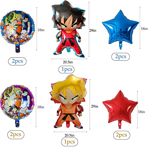 10Pcs Cute Anime Party Decoration Balloons,Aluminum Film Material Double Sided Balloons,Anime Theme Party Supplies,Kawaii Birthday Party Ballons